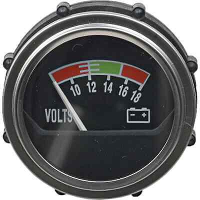 Voltmeter Gauge 8-18 VDC 2 1/16" Lighted Chrome Bezel Black Face ...