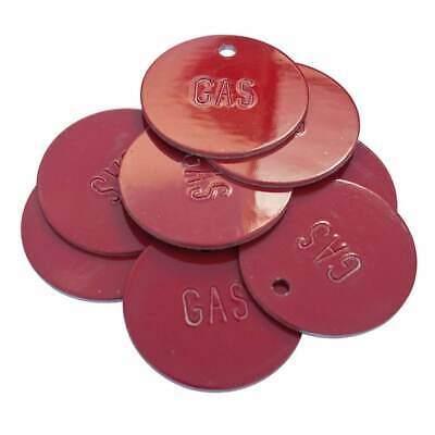 10 Pack Anodized Aluminum Gas Tags for Fuel Identification - Red Round ...