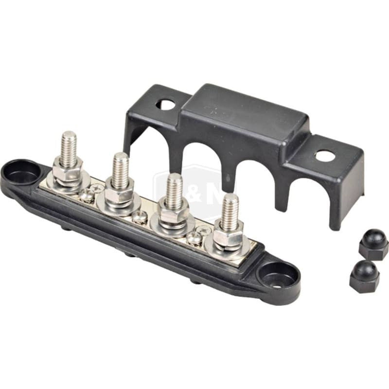 Large 4pt Negative Busbar with 5/16-18 Terminals, 250A Max, Includes C ...